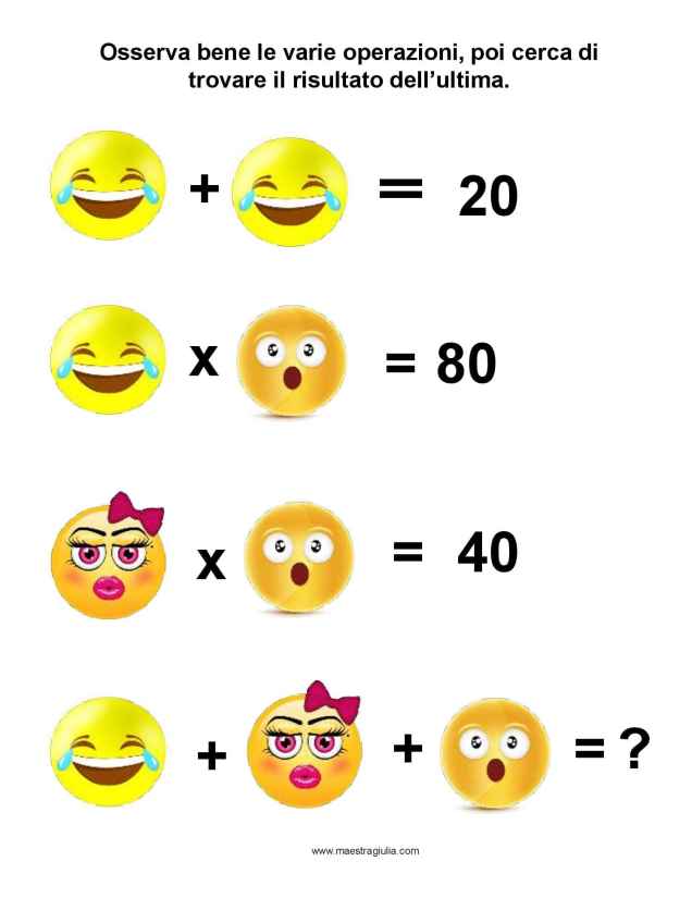 Esercizio di logica con emoticon – Maestra Giulia Montanari