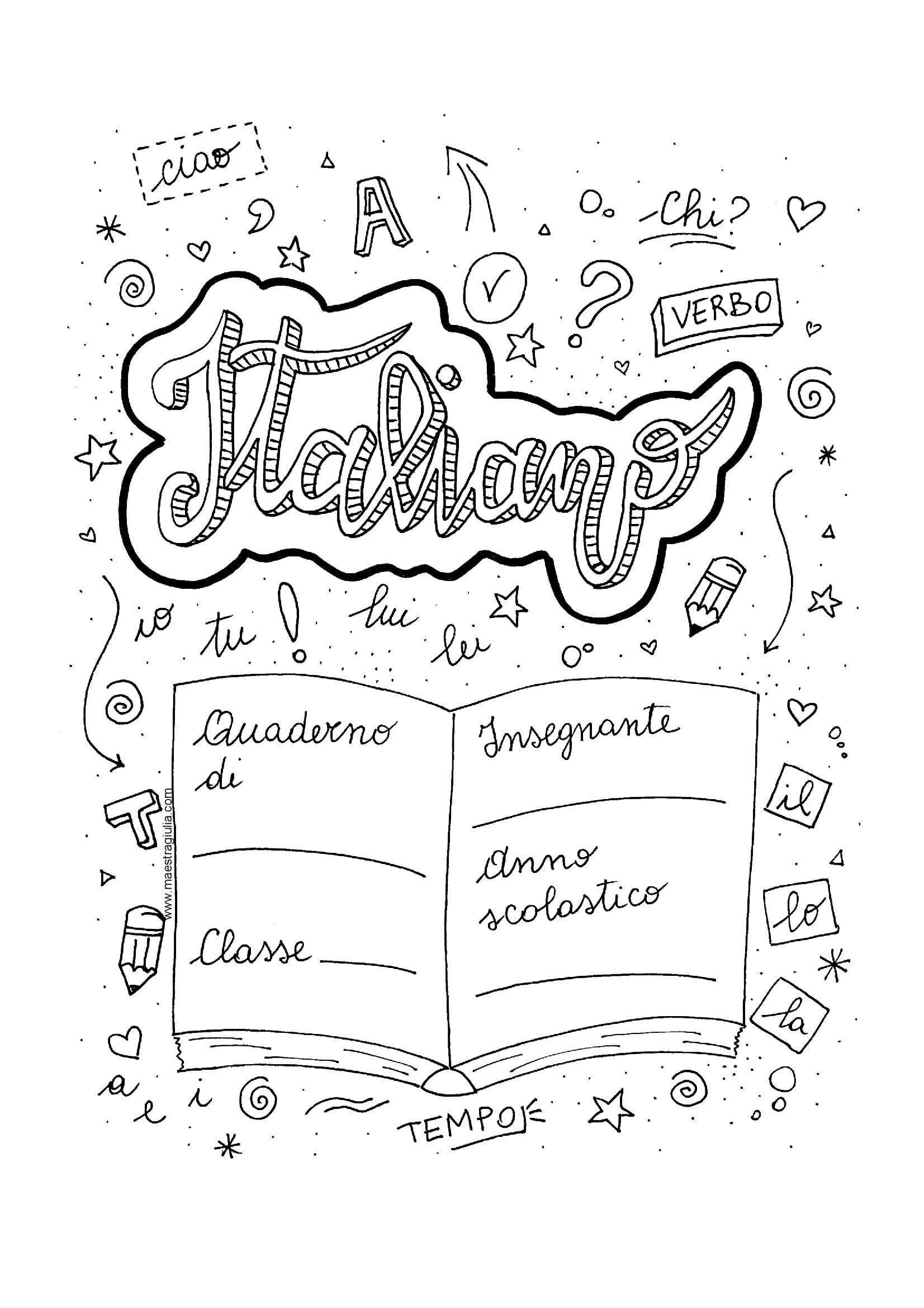 Copertina di italiano – Maestra Giulia Montanari